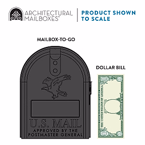 Architectural Mailboxes Mailbox to Go Galvanized Steel Mailbox and Post Kit, MC11KITBAM, Black, Medium Capacity