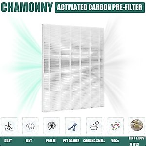 CHAMONNY D360 True HEPA Replacement Filter D3, Compatible with Winix D360 Air Purifier, Compare to Winix D3 Filter, Item Number 1712-0101-02,1 H13 True HEPA Filters + 4 Activated Carbon Pre-Filters