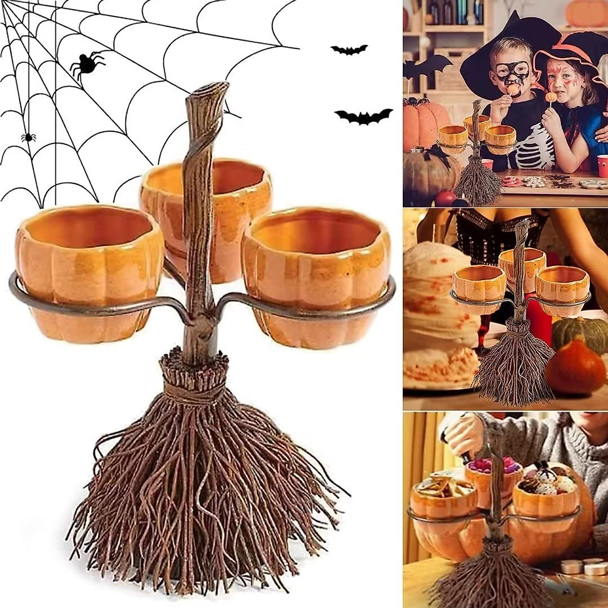 Sepanda Pumpkin Decor Broom Pumpkin Halloween Party Supplies Pumpkin Decorations Arrival time: Delivery Within 2-4 days (QFB-2)