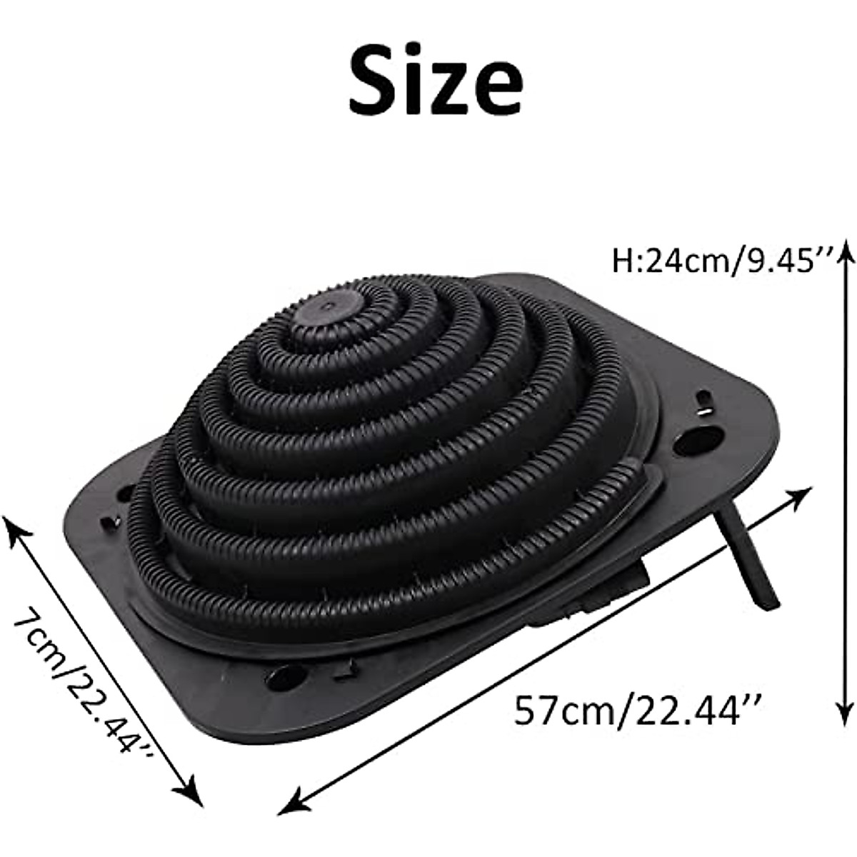 YUEWO Solar Dome Above Ground Pool Heater for Inground and Above Ground Outdoor Swimming Pools Water Heater with Connector, Black