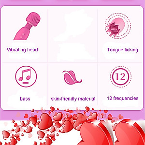 2024 Portable Rabbit Vibrators for Women with 12 Vibrating Modes Vibrating Toys for Woman Pleasure Electric Massager for Female Rechargeable Licking Stimulation (Pink-A)