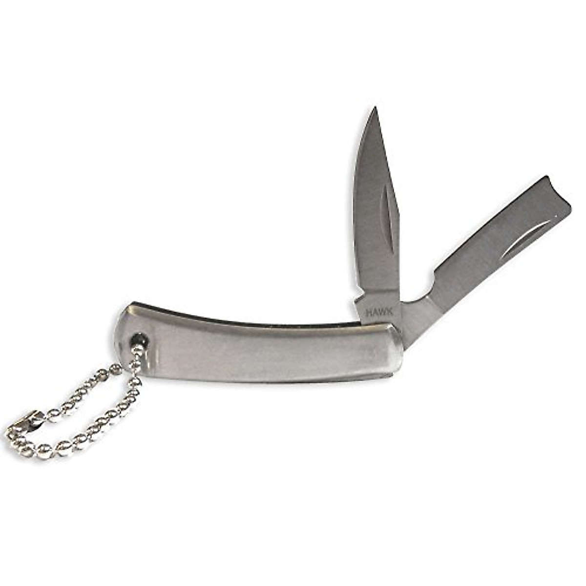 ToolUSA DIRK Stainless Steel Pocket Knife | Dual 1 7/8" (4.8 cm) Blades | 3.75" (9.5 cm) Overall | Key Ring Attachment | Polished Finish