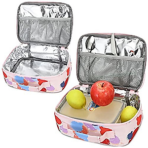 YUSSTAR Kids Girls Backpack Lunch Box Set Elementary School Bag Insulated Lunchbox Combo (Color-block blue)