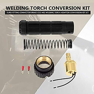 Welding Torch Adapter Kit, Euro Fitting Brass CO2 MIG Welding Torch Adapter Conversion Kit