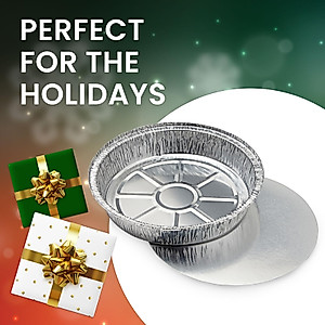 25 Pack 9 Inch Round Aluminum Pans with Lids, Disposable Foil Pie Tins for Baking, Roasting, Broiling, Cooking