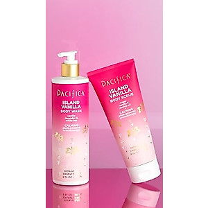 Pacifica Body Scrub - Sugar Island Vanilla Full Body Wash – Exfoliating & Moisturizing w/ Rosehip Oil - Coconut & Vanilla Scented - Clean Beauty Vegan & Cruelty-Free Dermatologist Tested