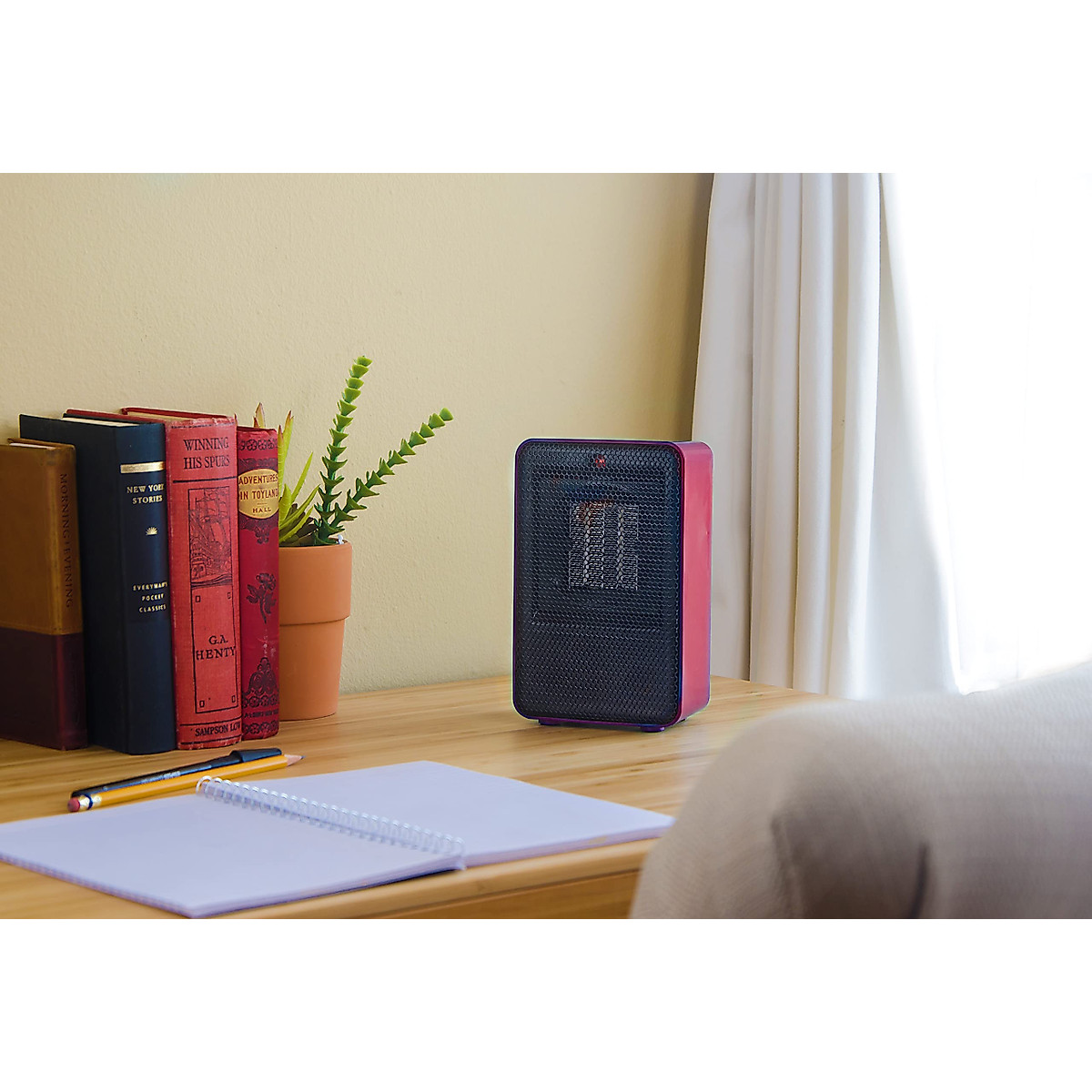 Comfort Zone CZ410RD Low Power 200 Watt Portable Ceramic Desktop Heater w/Fan, Red