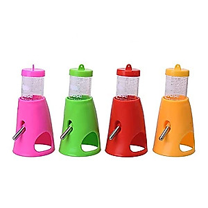 Litewoo 2 in 1 Hamster Water Bottle, Automatic Drinker and Cabin Fits Syrian Dwarf Hamster Mouse Gerbil Mice Chinchilla Small Animal (Red)