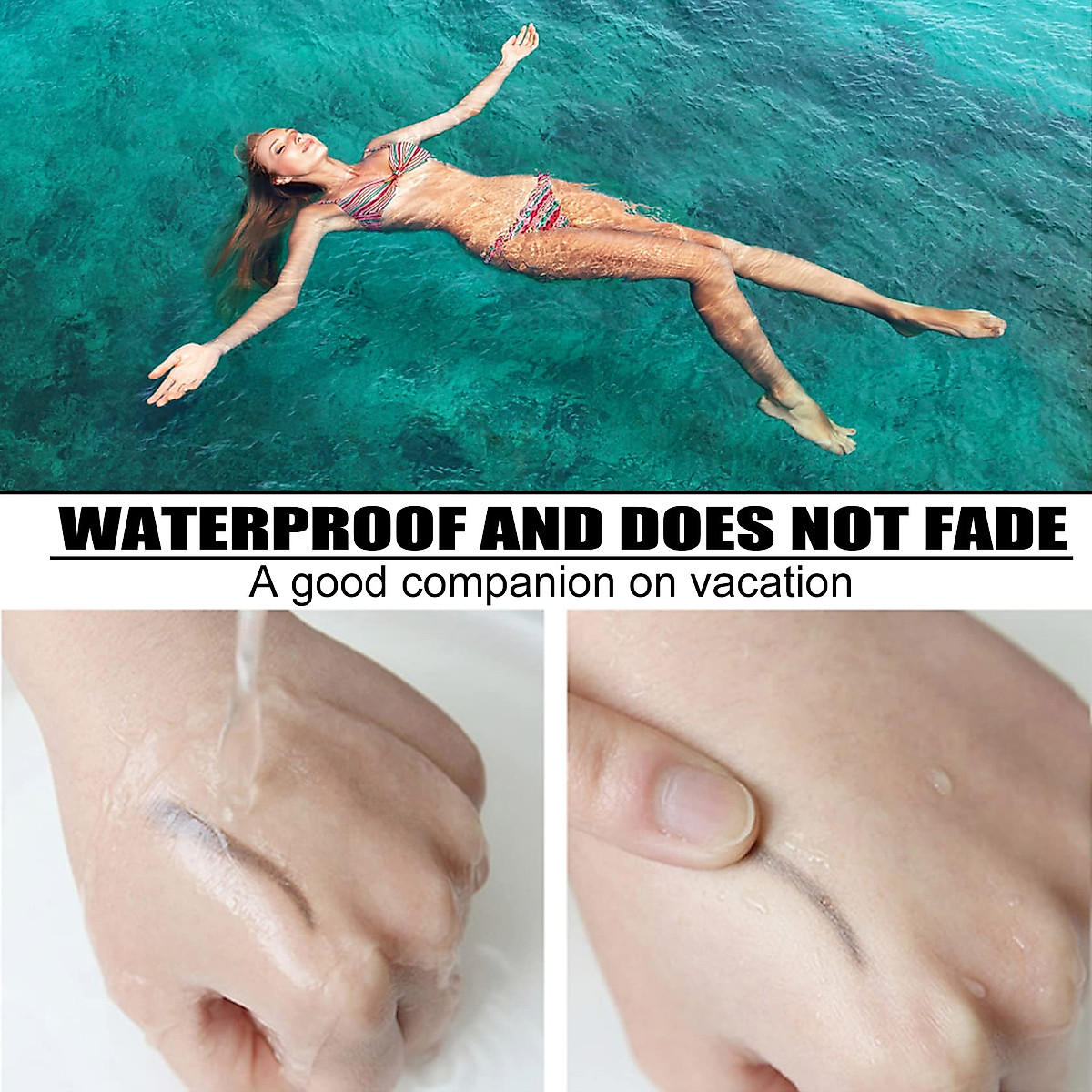 CAHIUYOA 1PCS Peel Off Tattoo Eyebrow Gel, Long-Lasting Waterproof Eyebrow Tattoo Makeup,Natural Elegant Eyebrow Tattoo Peel Off For All Types Of Eyebrows - Brown