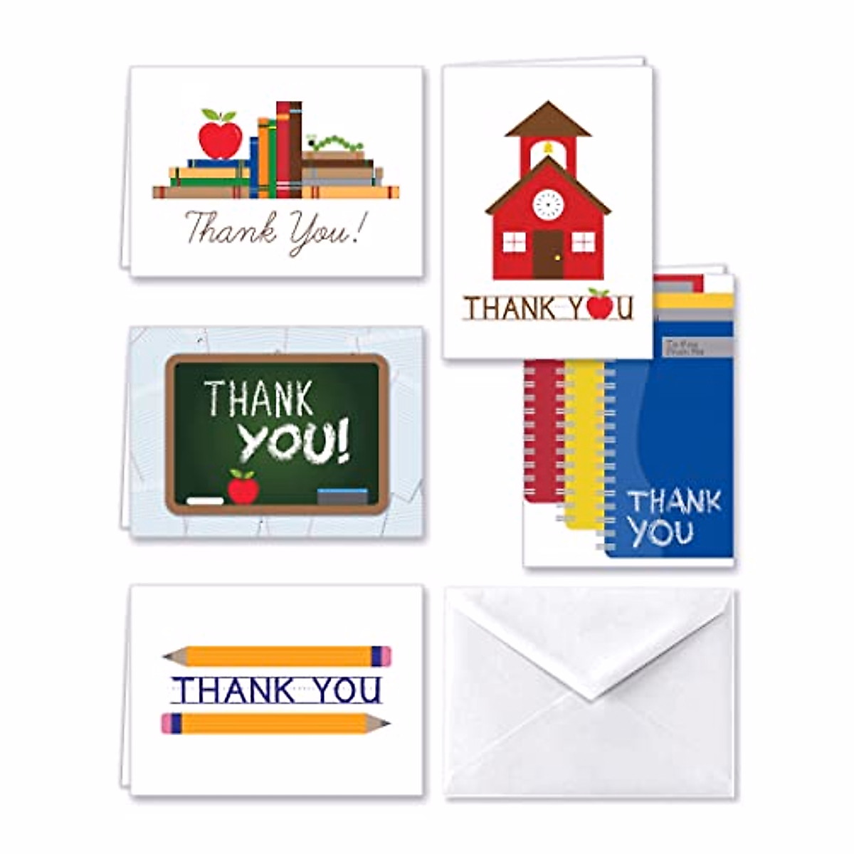 Paper Frenzy School Thank You Note Cards and White Envelopes - 25 pack