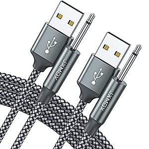 JXMOX USB Charger Cord 2.5mm, (2-Pack 3ft) Replacement DC Charging Cable (Grey)