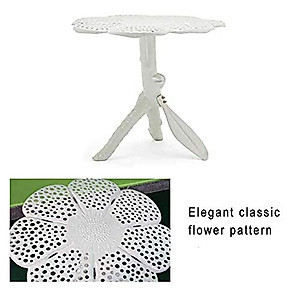Caesar Furniture Cast Aluminum Outdoor Patio Butterfly Chair and Table (3 pcs, White)