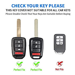 QBUC for Honda Key Fob Cover Case,with Keychain,Soft TPU Protector Key Fob Cover Fit for Honda Accord Civic CR-V HR-V Remote Skin Protector