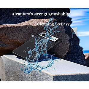 TYXDKJ Alcantara Case for GooglePixel 8,Handmade Half-Wrapped Synthetic Suede Cover (Black)