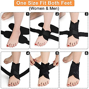 Vinaco 1 Pair Adjustable Compression Ankle Brace for Sprained Ankle, Strong Support & Breathable Ankle Support for Injury Recovery, Joint Pain, Swelling, Man & Women
