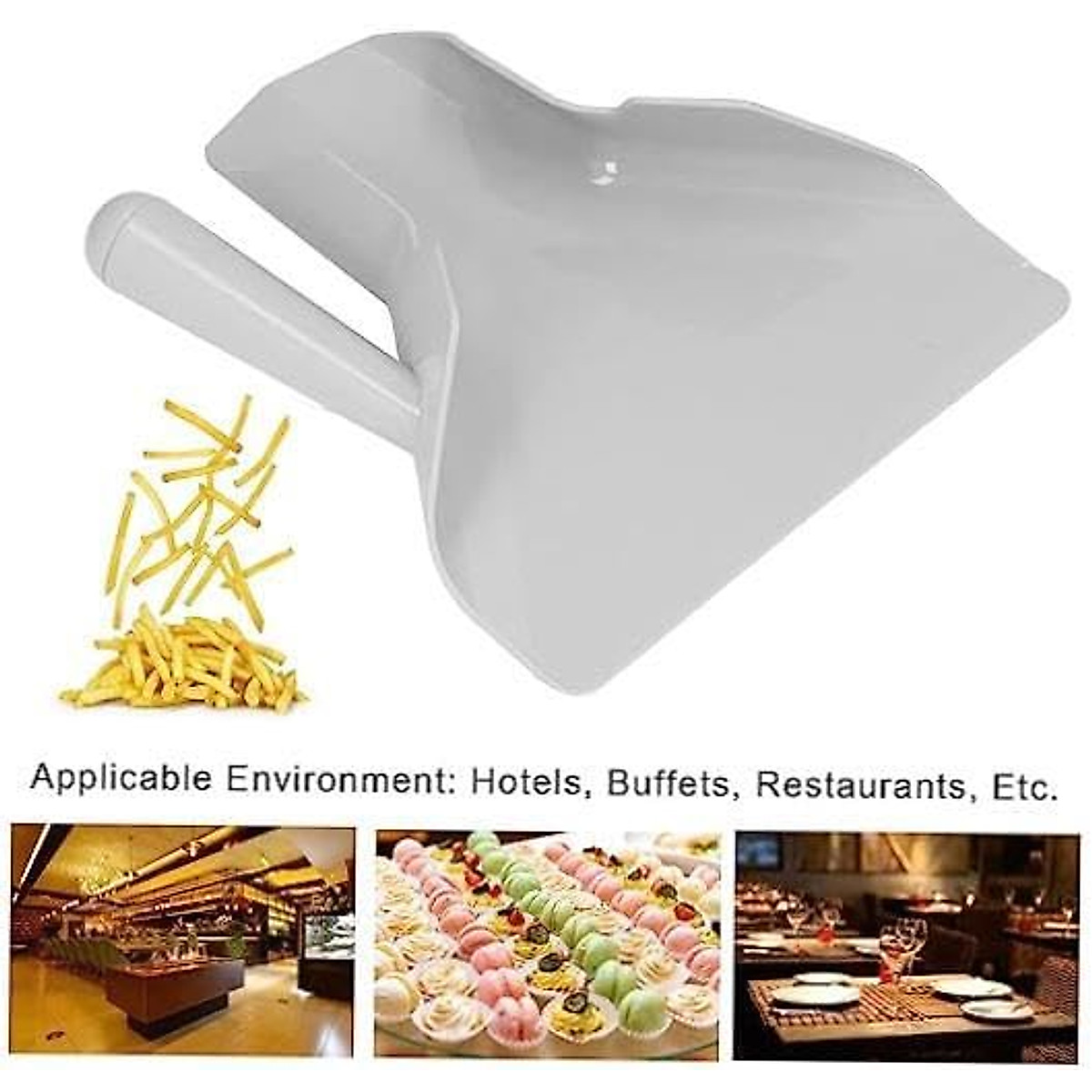 Commercial French Fry Scooper with Right Handle - Ideal Chip Popcorn Bagger for Ice Candy Snacks and Desserts - Versatile Scoop for Popcorn Chips Ice Cubes and More