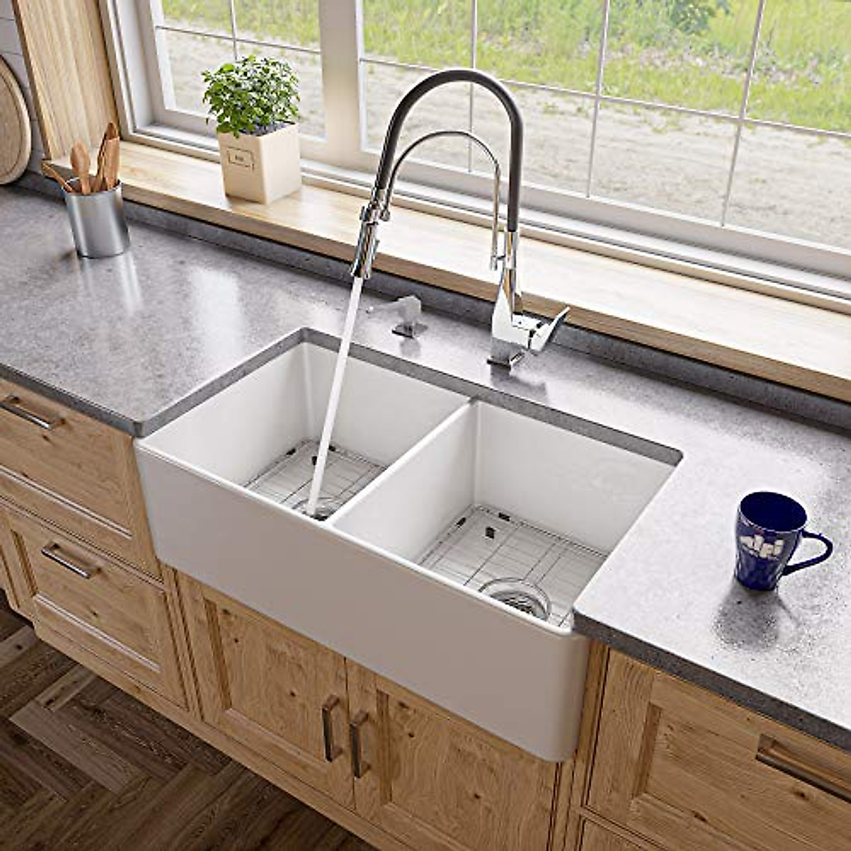 Alfi brand ABF3318D-W Kitchen Sink, White
