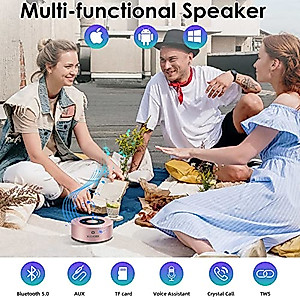 XLEADER [Smart Touch] Bluetooth Speaker SoundAngel A8 (3rd Gen) Premium Rose Gold Mini Speaker with Portable Waterproof Case Mic TF Card Aux, for iPhone iPad Shower Electronic Christmas Xmas Gifts