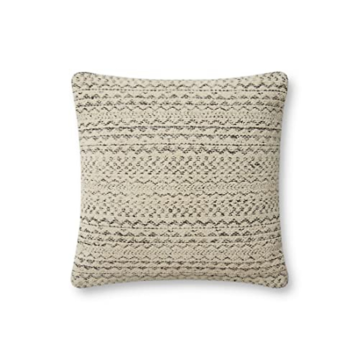 Loloi PAR0009 Throw-Pillows, 18'' x 18'' Cover w/Poly, Charcoal/Ivory