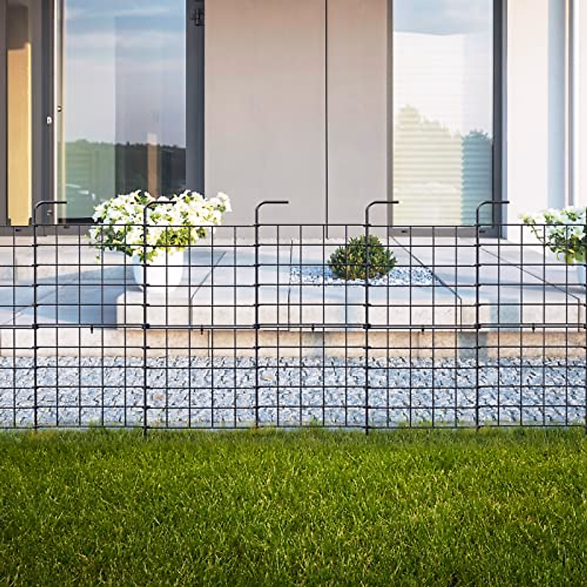 16 Pack Decorative Garden Fence No Dig Fencing Animal Barrier Fence or Dog Rabbits 24 Inch(H) X 11 Ft(L) Rustproof Metal Wire Garden Fence Border, Flower Edging for Yard Landscape Patio Outdoor Decor