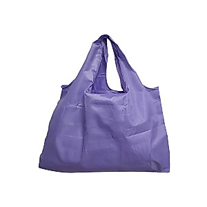 evohyah 1Pack Large Reusable Grocery Tote - 50LBS Ripstop Geometric Fashion Recycling Bag - Folding Storage - Machine Washable Nylon Bag with Zipper - Purple