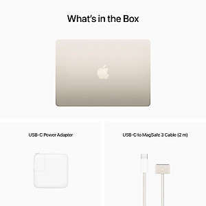 Apple 2022 MacBook Air Laptop with M2 chip: 13.6-inch Liquid Retina Display, 8GB RAM, 512GB SSD Storage; Starlight with AppleCare+ (3 Years)