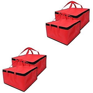 Luxshiny 4 Pcs Insulation Freezer Thermal Cooler with Wheels Insulated Meal Grocery Tote Cake Package Pizza Package With Zipper Aluminum Shopping