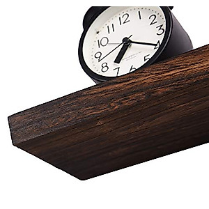 HXSWY Rustic Wood Floating Shelves for Wall Decor Farmhouse Wooden Wall Shelf for Bathroom Kitchen Bedroom Living Room Set of 4 Brown