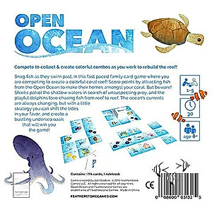 Open Ocean Card Game | Family Friendly Drafting + Tile Placement Game | Enjoyed by Kids, Teens, and Adults | Ideal for 1-5 Players | 8+