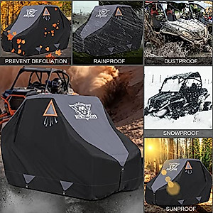 XYZCTEM UTV Cover,Outdoor Waterproof All-Weather Protection UTV Cover Compatible with Polaris RZR Can-Am Yamaha Honda Kawasaki Suzuki,and More.with Upgraded Windproof Straps,Vent(Grey,2-3 Seater)
