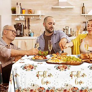 HAKOTI 3Pieces Fall in Love Bridal Shower Decorations Tablecloth, Fall in Love Decorations Tablecloth, Fall in Love Table Cover for Fall Bridal Shower Decorations Fall Engagement Party Decorations