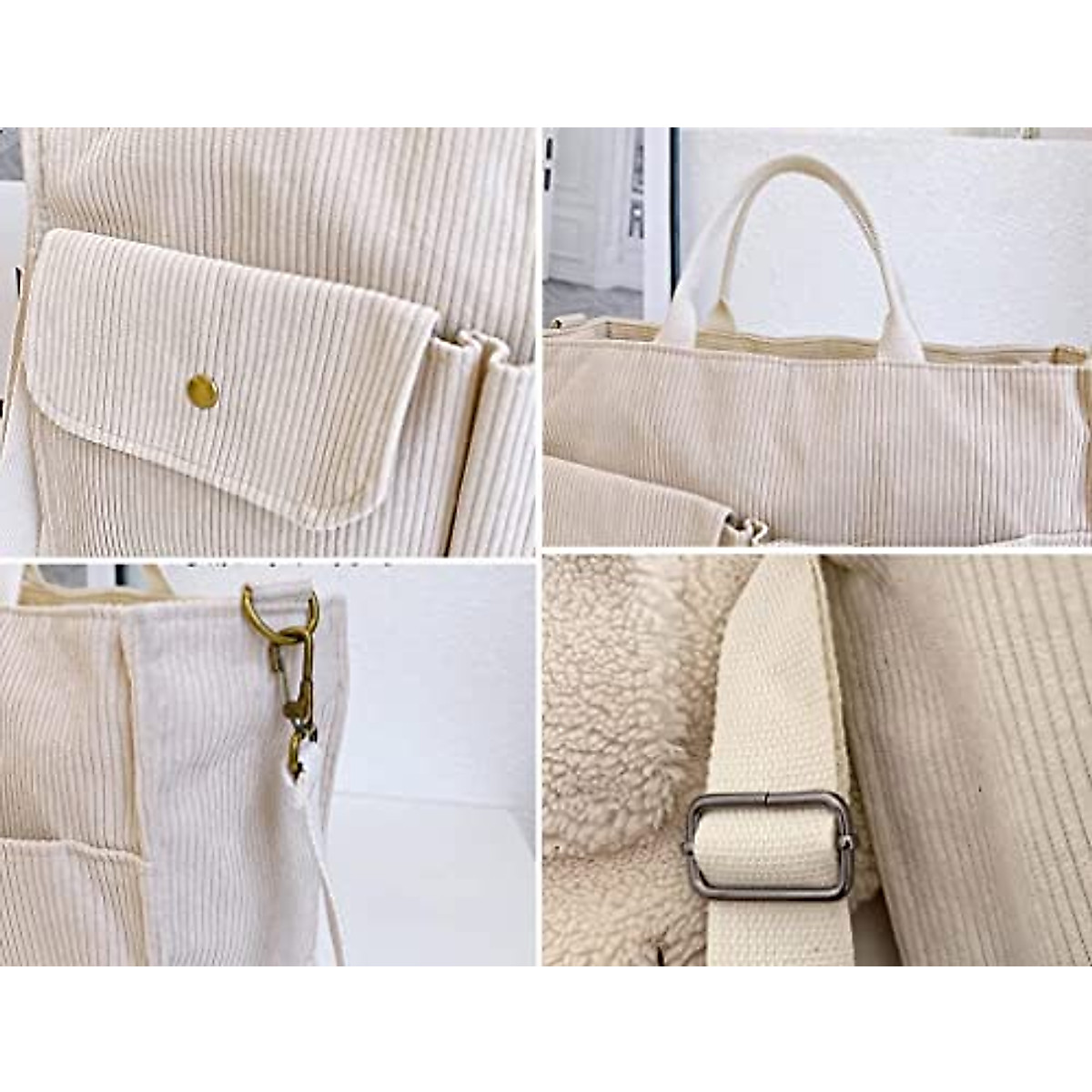 Tote Bag Women Corduroy Hobo Bag Satchel Bag College Bag Travel Bag Crossbody Bags Messenger Bag Tote Handbag 2023