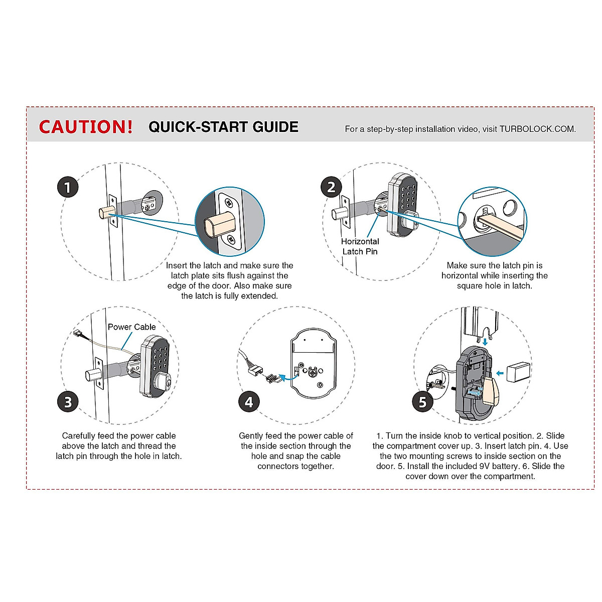 TURBOLOCK TL115 Smart Lock with Keypad and Voice Prompts | Digital Deadbolt w/ App for Unlimited eKeys | Code Disguise, Backup Keys + Micro-USB Port — Ready for Thicker Doors (IP65) (Bronze)