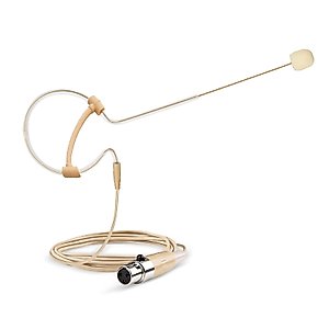 Sujeetec Headset Microphone Headworn Single Earset Over Ear Hanging Condenser Mic Compatible with AKG Wireless System Bodypack Transmitter, Ideal for Singing, Churches, Stage Performance – Beige