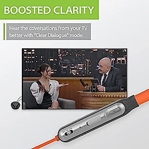 Avantree Medley Clear - Wireless Earbuds for TV Listening with Clear Dialogue, Enhanced Volume, Soundbar Passthrough, 20H Neckband Headphones with Bluetooth Transmitter & Charging Dock