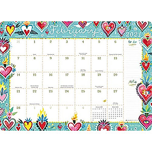 Katie Daisy 2021 Desk Pad Calendar (17-Month Aug 2020 - Dec 2021, 18.75" x 13.5")