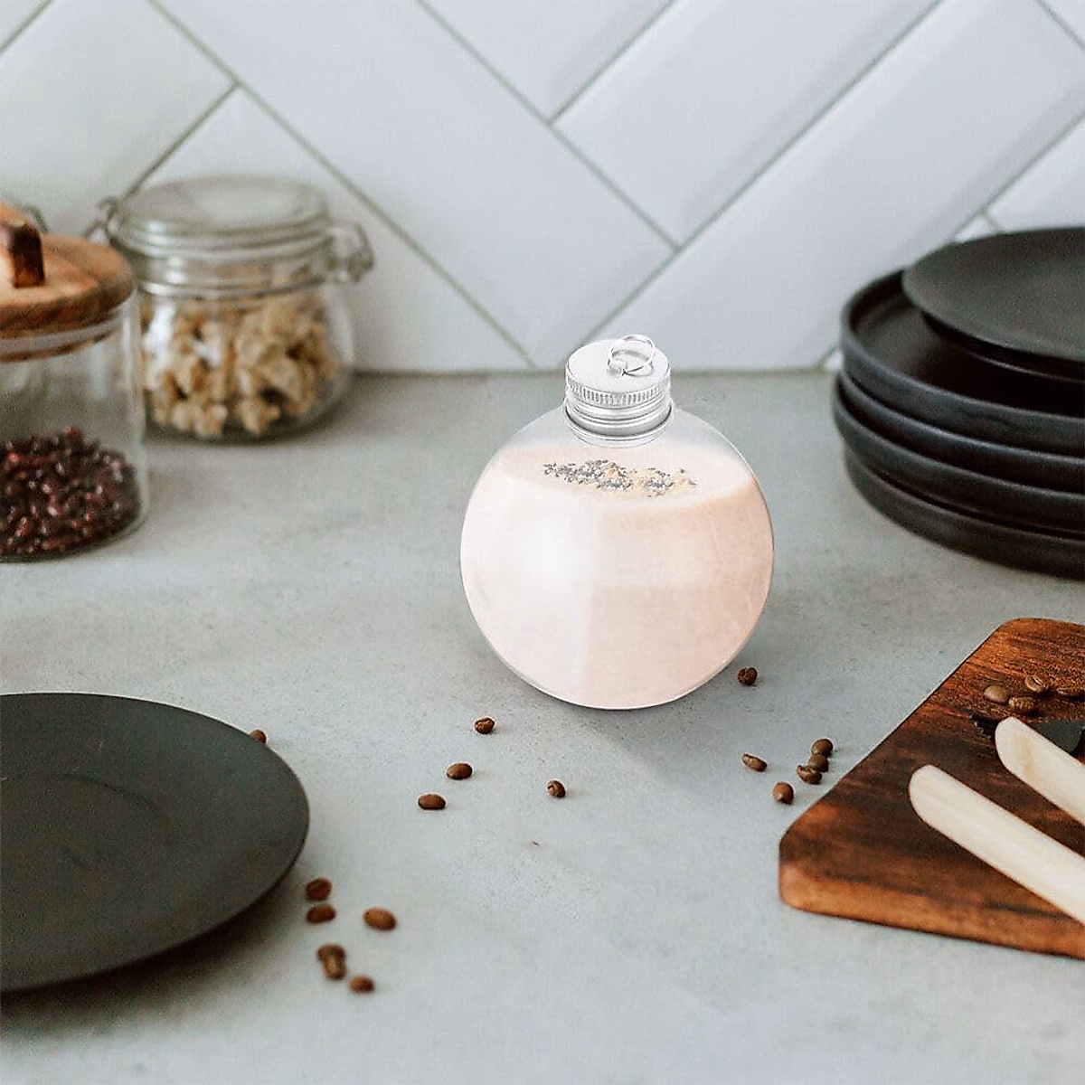 Unomor Fillable Drink Tree Ornaments 10pcs Fillable s Clear Plastic Light Bulb Shaped Bottle Empty Xmas Baubles for Christmas Party Favor Supplies Silver Christmas Ornaments Ball