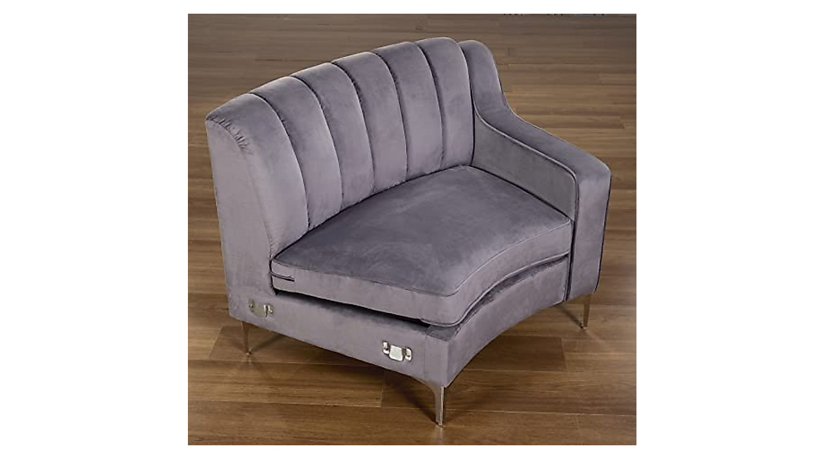 Cozy Grey Curved Sectional Sofa for Living Room