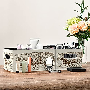 Kcldeci American Wild Western Desert Cowboy Storage Bins Baskets for Organizing 2Pack, Sturdy Storage Basket Foldable Storage Baskets for Shelves Closet Nursery Toy