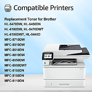 Cruxer Compatible Toner Cartridge Replacement for Brother TN750 TN-750 TN 750 Used for HL-5470DW HL-5450DN HL-6180DW MFC-8710DW MFC-8910DW MFC-8950DW (Black, 4-Pack)