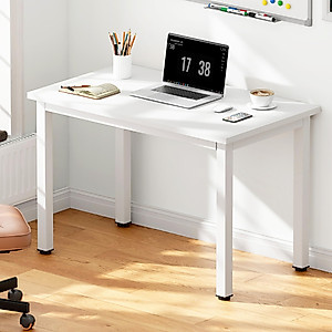DlandHome Computer Desk, 31.5 inch Modern Simple Desk Computer Table Study Writing Desk for Home Office, White