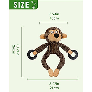 HGB Squeaky Puppy Toys, Plush Puppy Chew Toys for Teething, Dog Toys for Small Dogs, Small Dog Toys for Small Breed, Cute Monkey Interactive Dog Toys for Pet Training and Entertaining