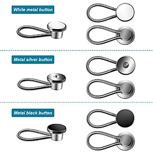 WILLBOND 24 Pieces Collar Extenders Elastic Button Extender Neck Extenders for Shirt Pants Dress Trouser Favors