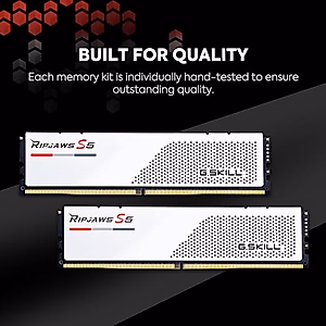 G.SKILL Ripjaws S5 Series (Intel XMP 3.0) DDR5 RAM 64GB (2x32GB) 5200MT/s CL36-36-36-83 1.25V Desktop Computer Memory UDIMM - Matte White (F5-5200J3636D32GA2-RS5W)