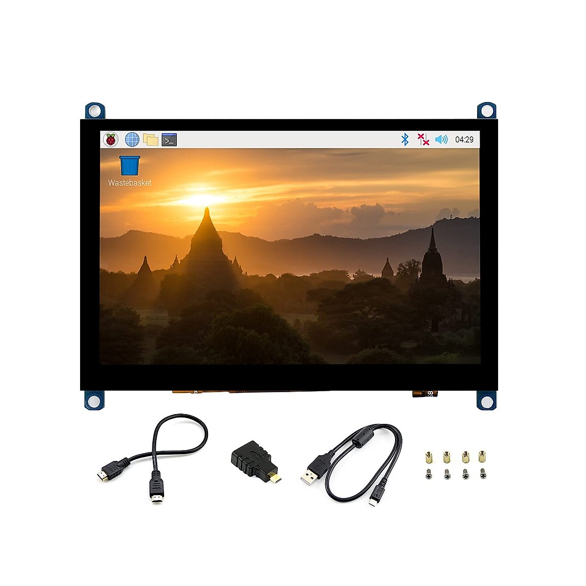 waveshare 5 inch Capacitive Touch Screen TFT LCD Display Toughened Glass Panel 800x480 5inch HDMI H V4 LCD for Raspberry Pi 4B/3B+/3B/Zero/Zero W WH,PC,Support VariousSystems