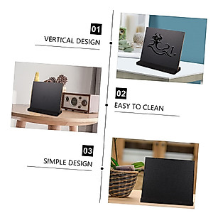 NUOBESTY 2 Sets Blackboard Wooden Writing Boards Mini Chalkboards Signs Black Chalkboard Sign Small Message Chalkboard Sign Stand up Wooden Sign Wooden Black Boards bar Counter Dining Table