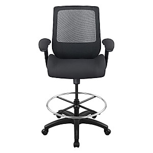 BOLISS Big and Tall 400lbs Mesh Ergonomic Drafting Chair,Tall Office Chair, Standing Desk Chair,Height Adjustable Armrest,Lumbar Support,Foot Ring,Swivel Computer Task Chair-Black