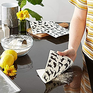 DII Swedish Dishcloths for Kitchen & Cleaning, Reusable, Machine Washable & Dishwasher Safe, Biodegradable, 7.75 x 6.75, Cats, 3 Piece