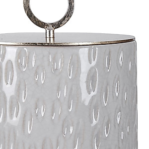 Uttermost Cyprien Off-White and Smoke Gray Ceramic Containers Set of 2