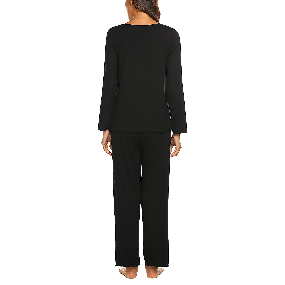 Ekouaer Women's Pajama Set Long Sleeve Pj Sets Two Piece Loungewear Soft Pajama Top and Pants Pjs Sleepwear